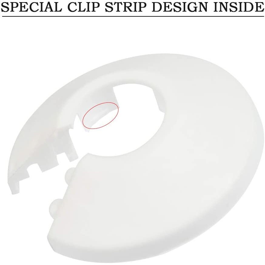 Set 20 cleme pentru tevi, Plastic, D12 mm, Alb - eMAG.ro