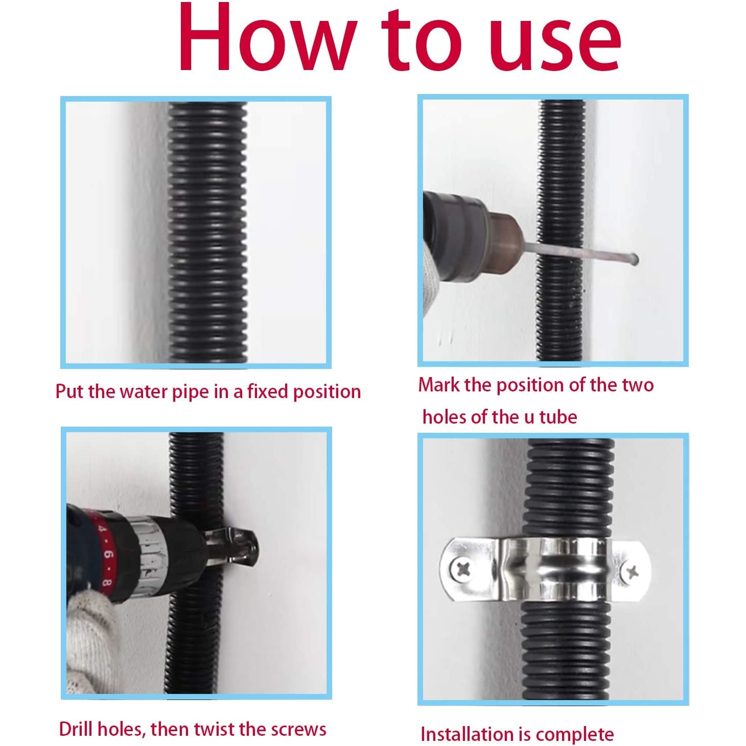 Set 100 cleme pentru tevi, Inox, 25 mm, Argintiu - eMAG.ro