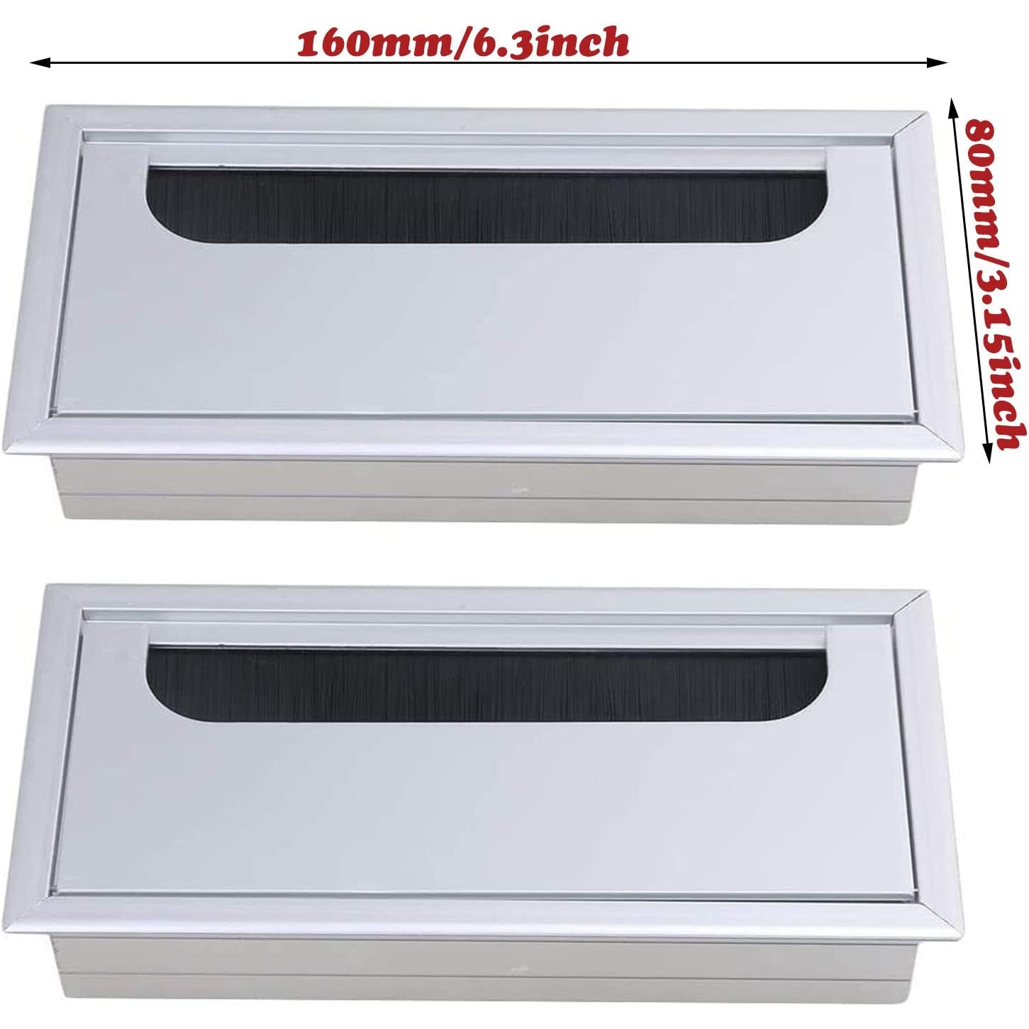 Trecere cablu, Aluminiu, 160x80mm, Gri, 2 buc - eMAG.ro