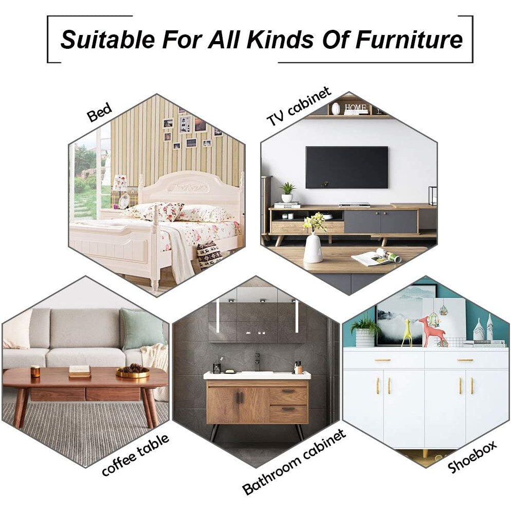 Set de 4 placi de fixare M8 pentru picioare de mobila, Fier, Negru ...