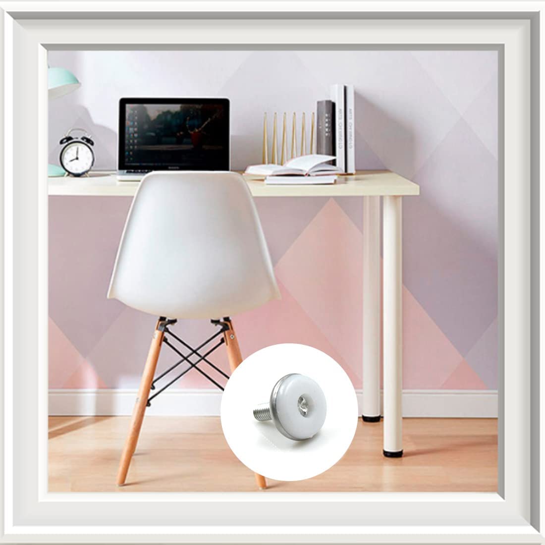 Nivelator pentru picioare de mobilier reglabil, 20 buc, M8x25, Alb ...