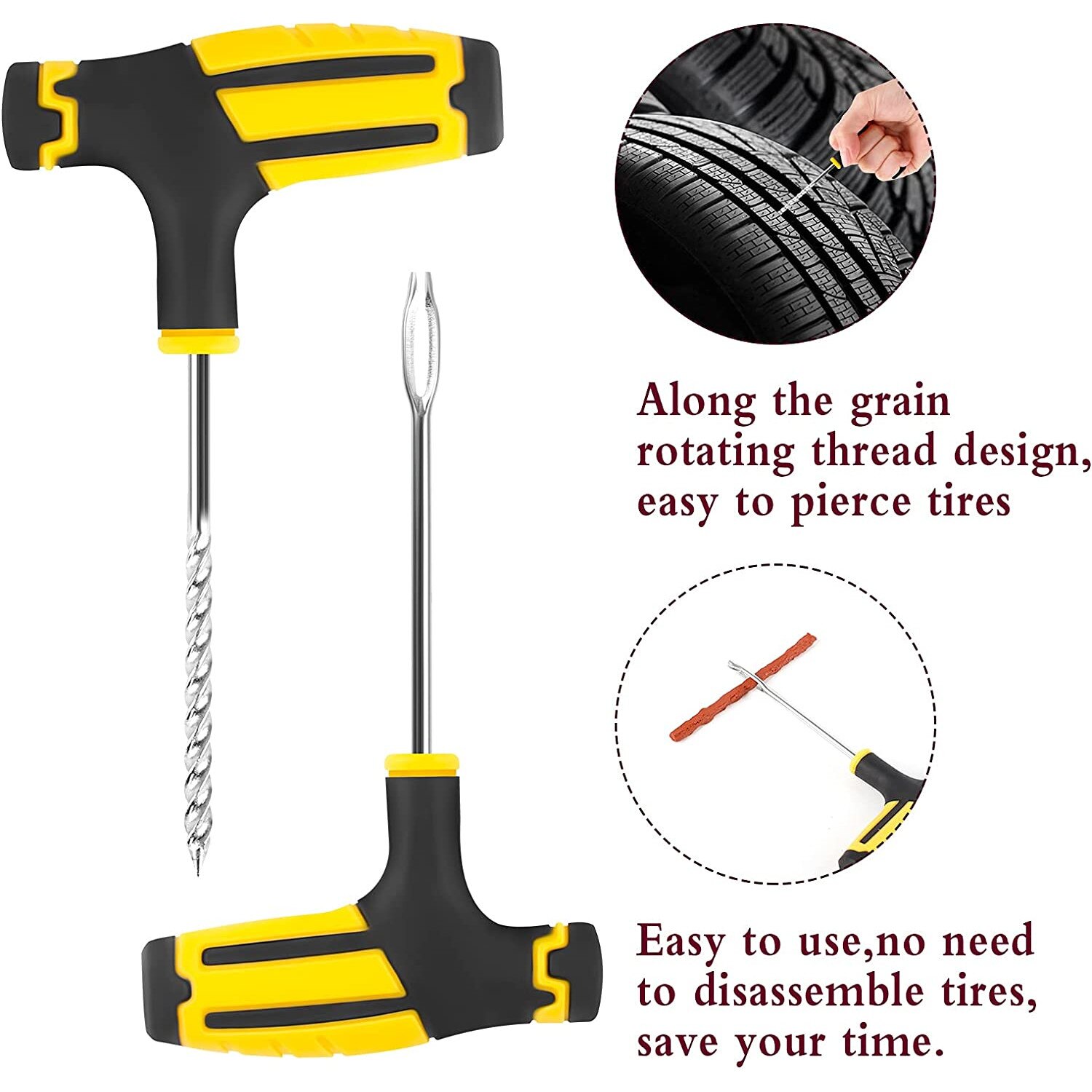 Kit reparare anvelope perforate, Pentru biciclete/masini/motociclete ...