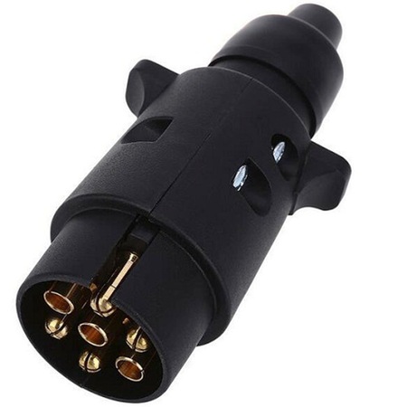 Mufa remorca 7 pini, tata, conector masina/rulota, 12V, Negru - eMAG.ro