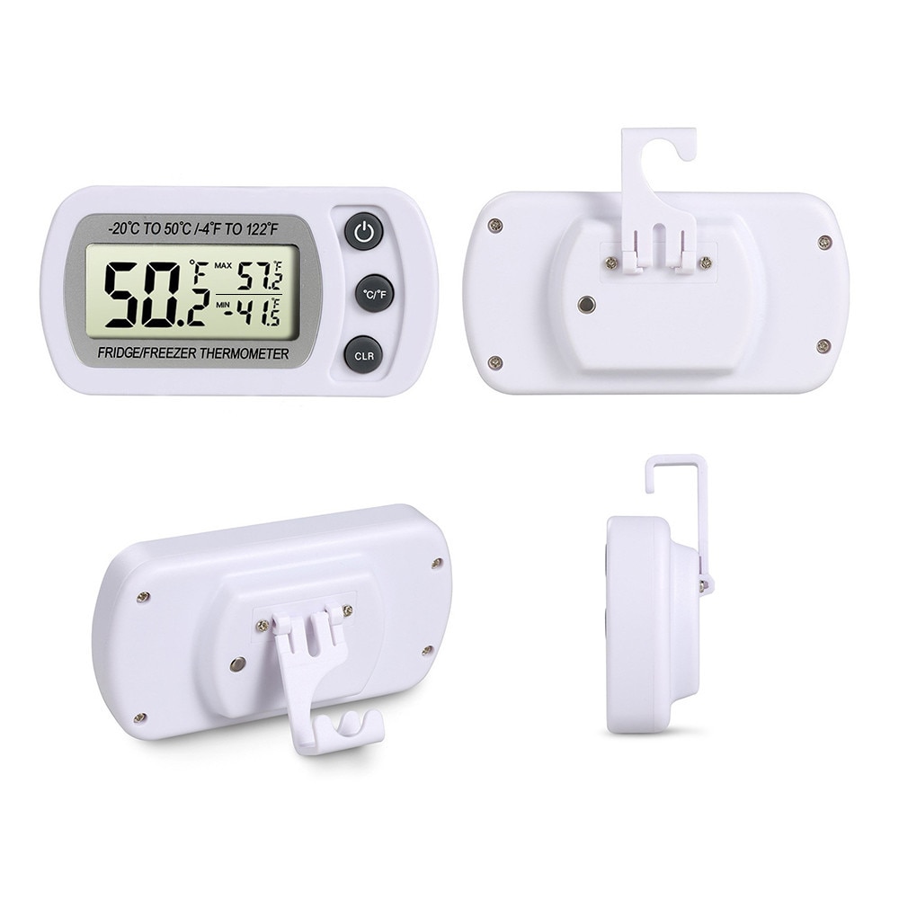 Termometru digital pentru frigider si congelator, Afisaj LCD, Alb - eMAG.ro