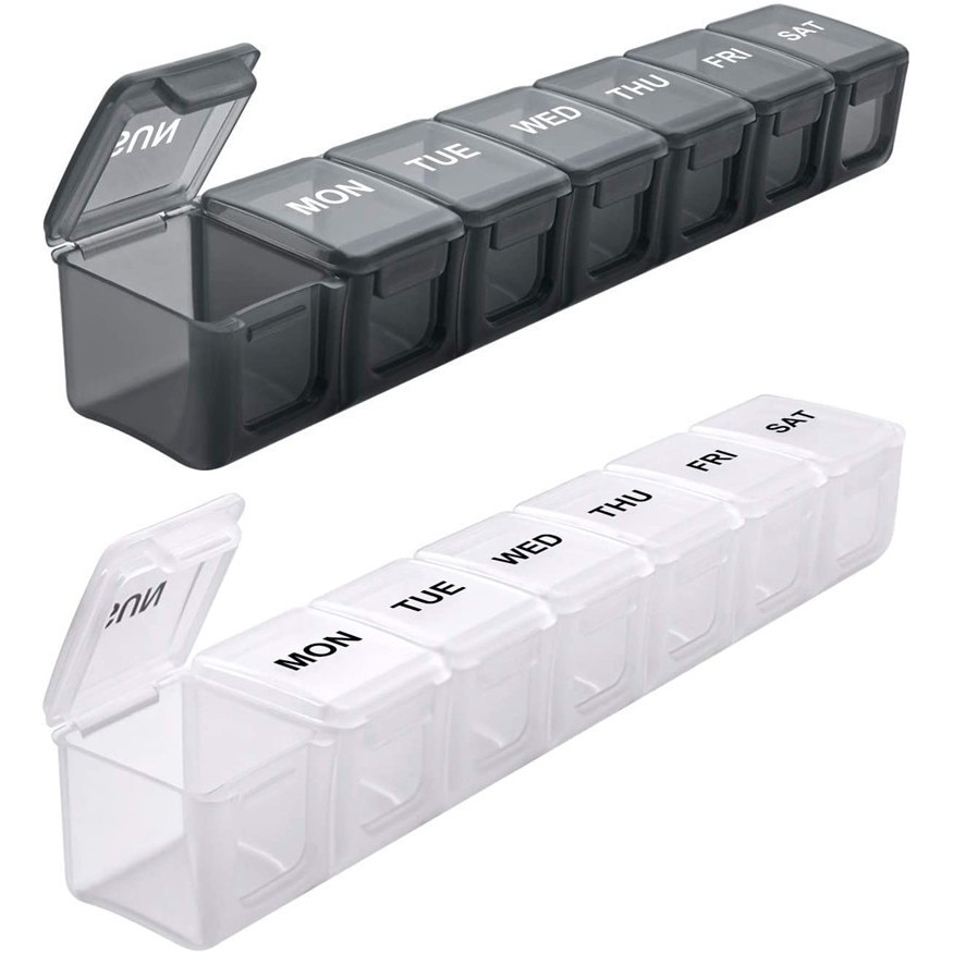 Set 2 cutii organizator medicamente, Polipropilena, 24 x 4 x 3.3 cm, 4. ...