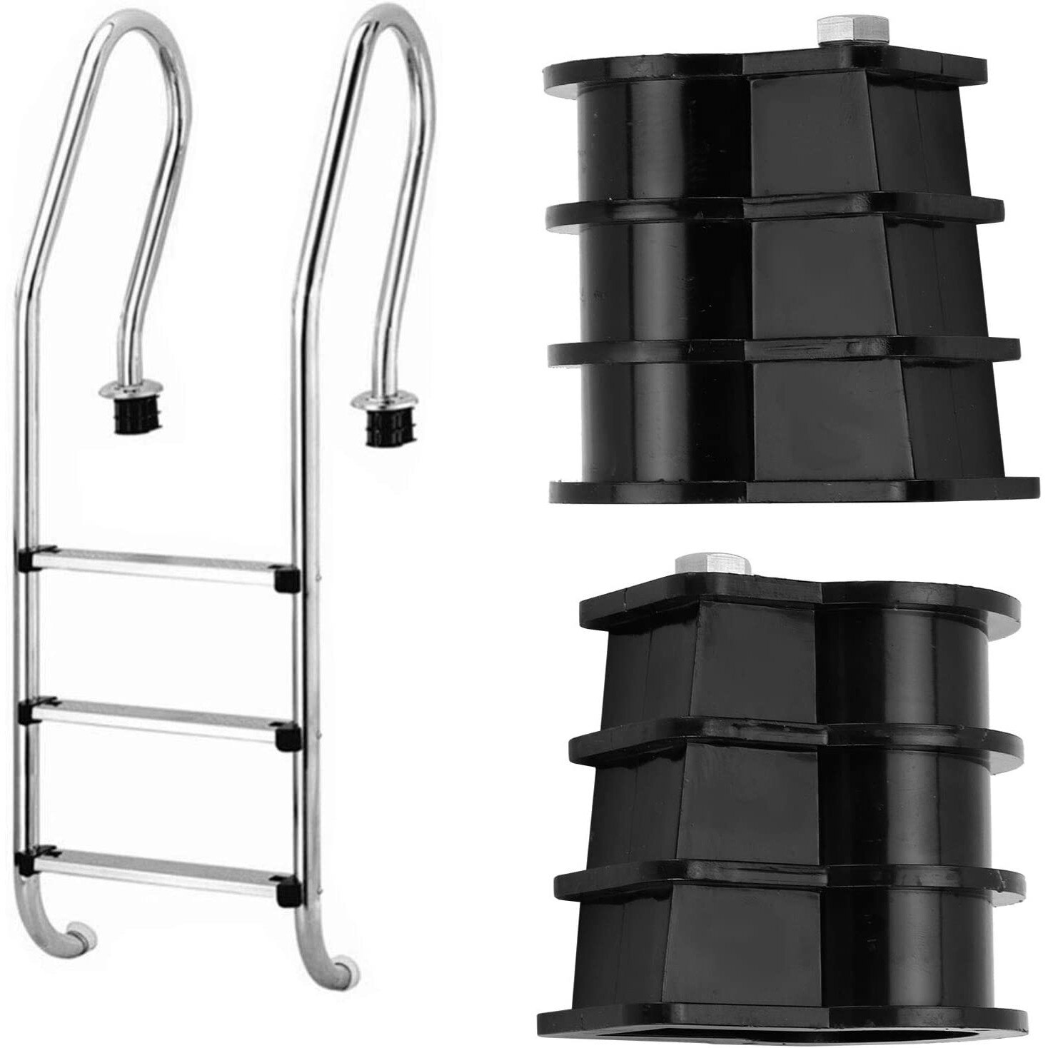 Set 2 cleme scara, ABS, Negru - eMAG.ro