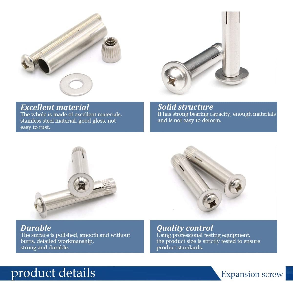 Set 6 suruburi, Inox, M6x80mm, Argintiu - eMAG.ro