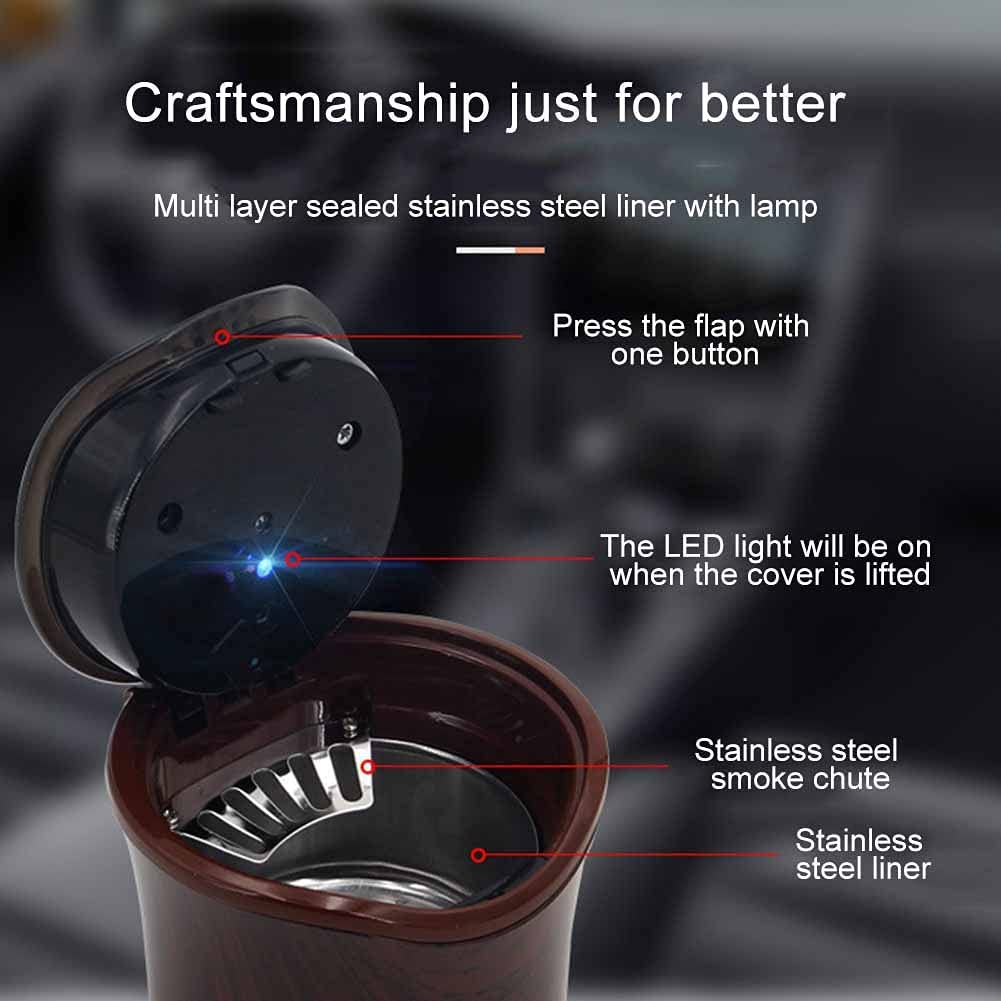 Scrumiera auto, Inox, Negru - eMAG.ro