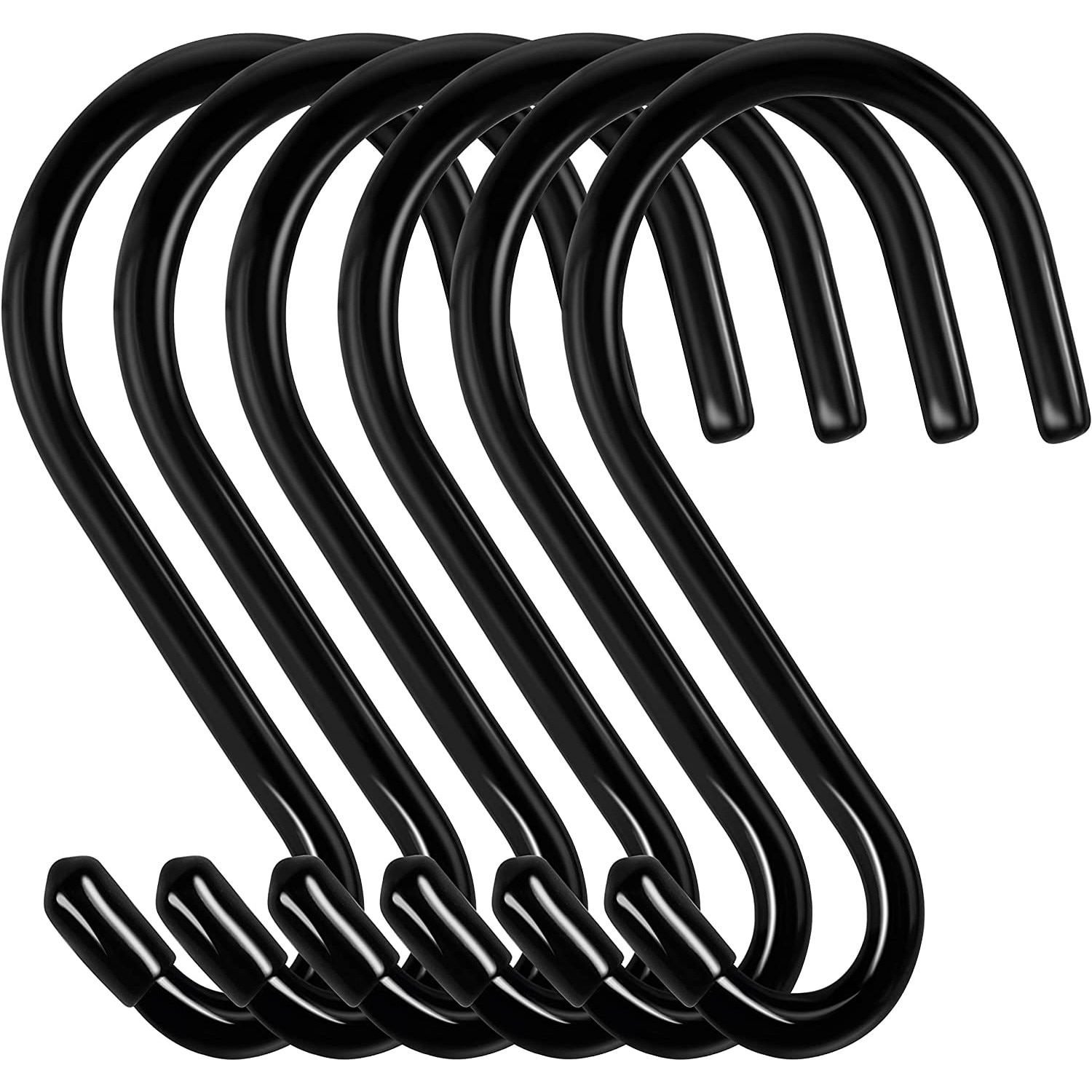 Set de 6 carlige S, Inox, 15 cm, Negru - eMAG.ro