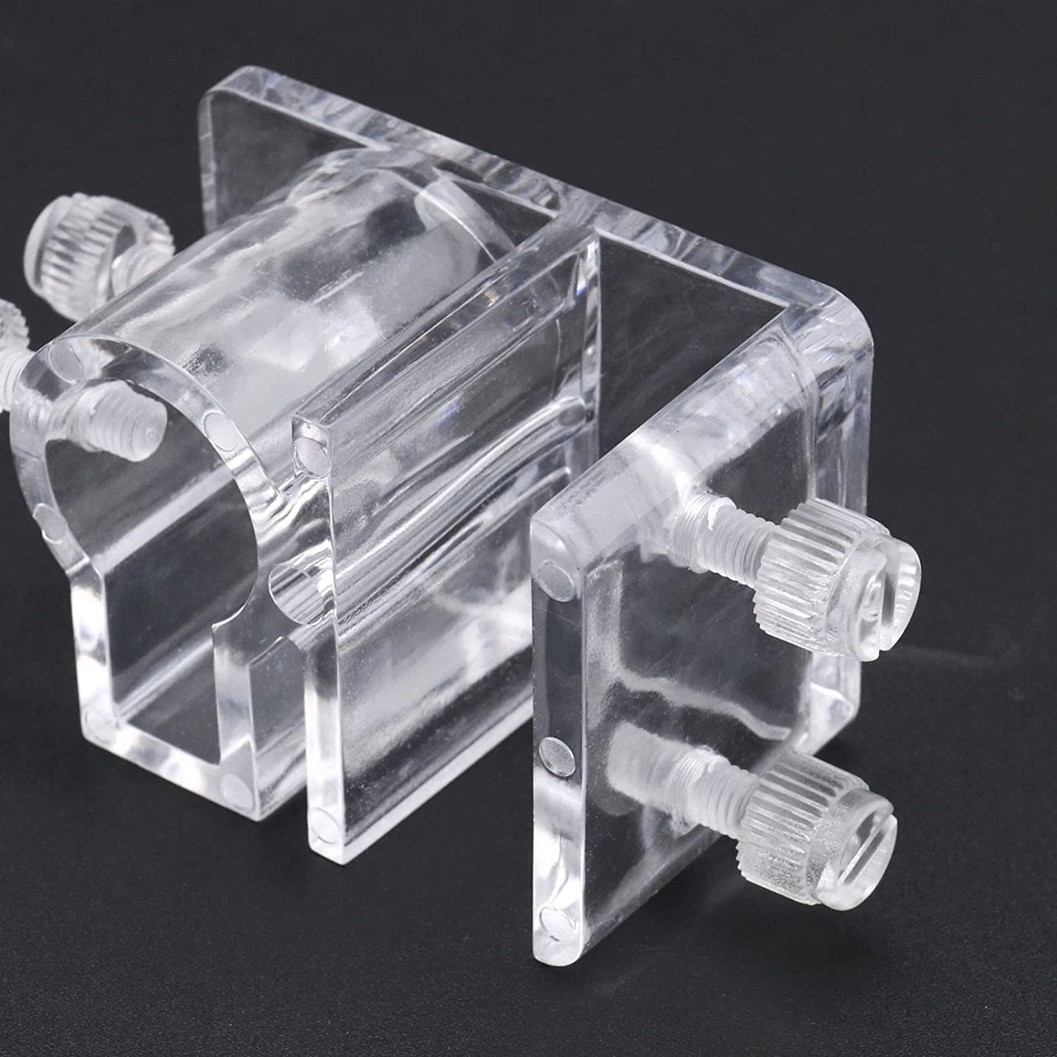 Set 2 cleme fixare tevi acvariu, Acril, 60 x 40 x 35 mm, Transparent ...