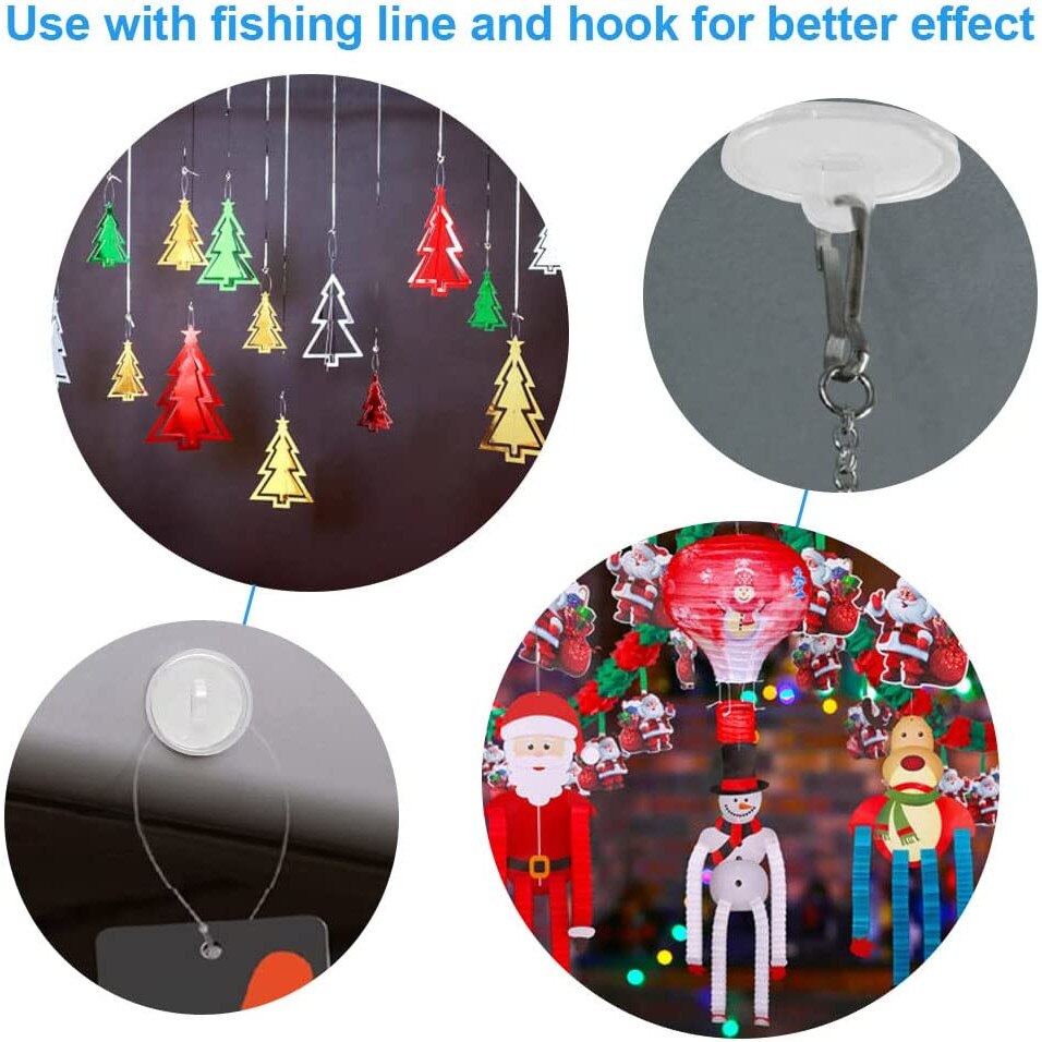 Set 50 carlige de tavan, Plastic, Adeziv, 2 cm, Transparent - eMAG.ro