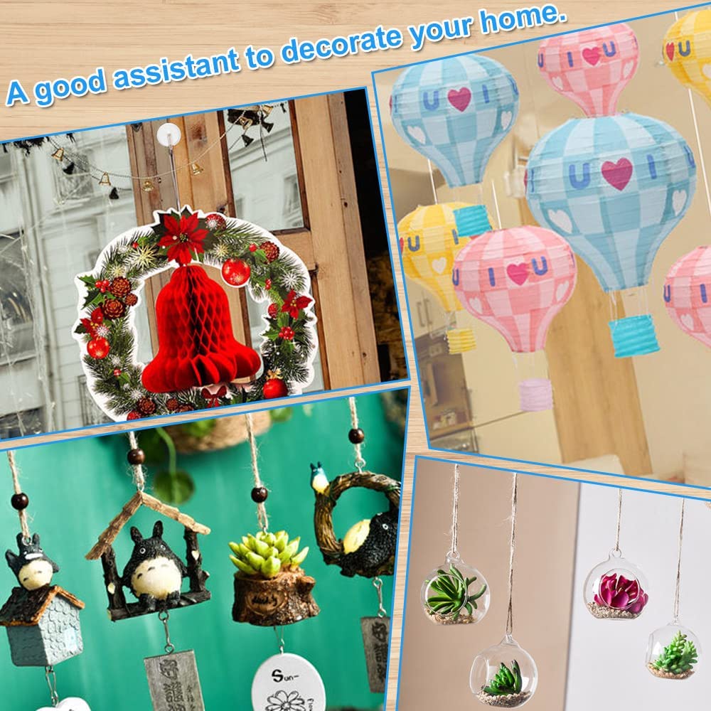 Set 50 carlige de tavan, Plastic, Adeziv, 2 cm, Transparent - eMAG.ro