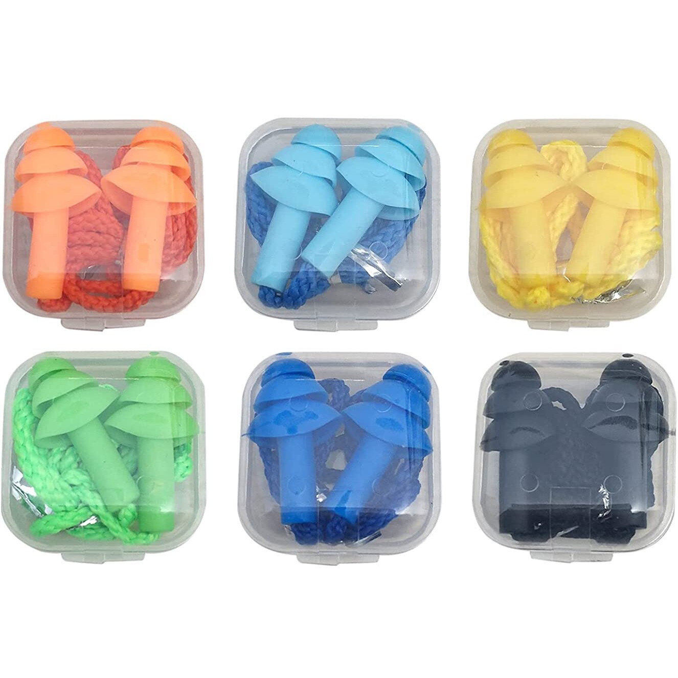 Set 6 perechi dopuri de urechi, Silicon, Multicolor - eMAG.ro