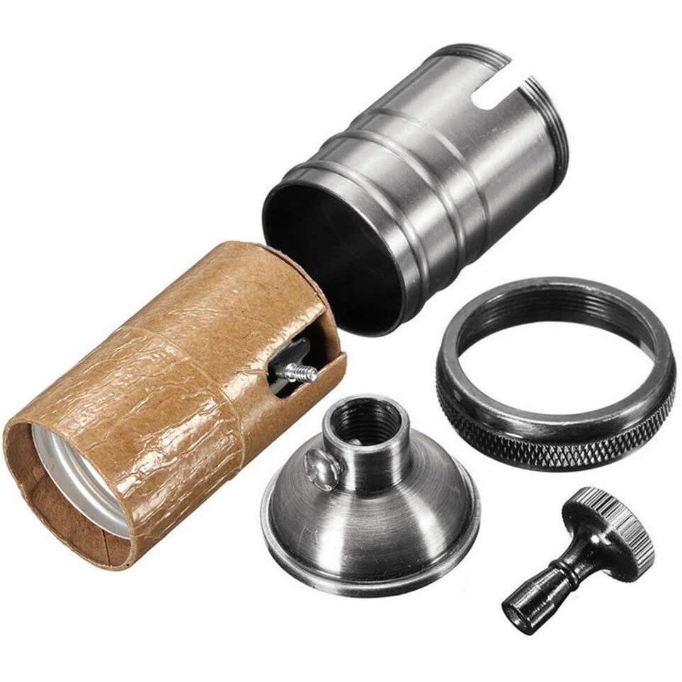 Set 2 socluri E27, Aspect vintage, Negru - eMAG.ro