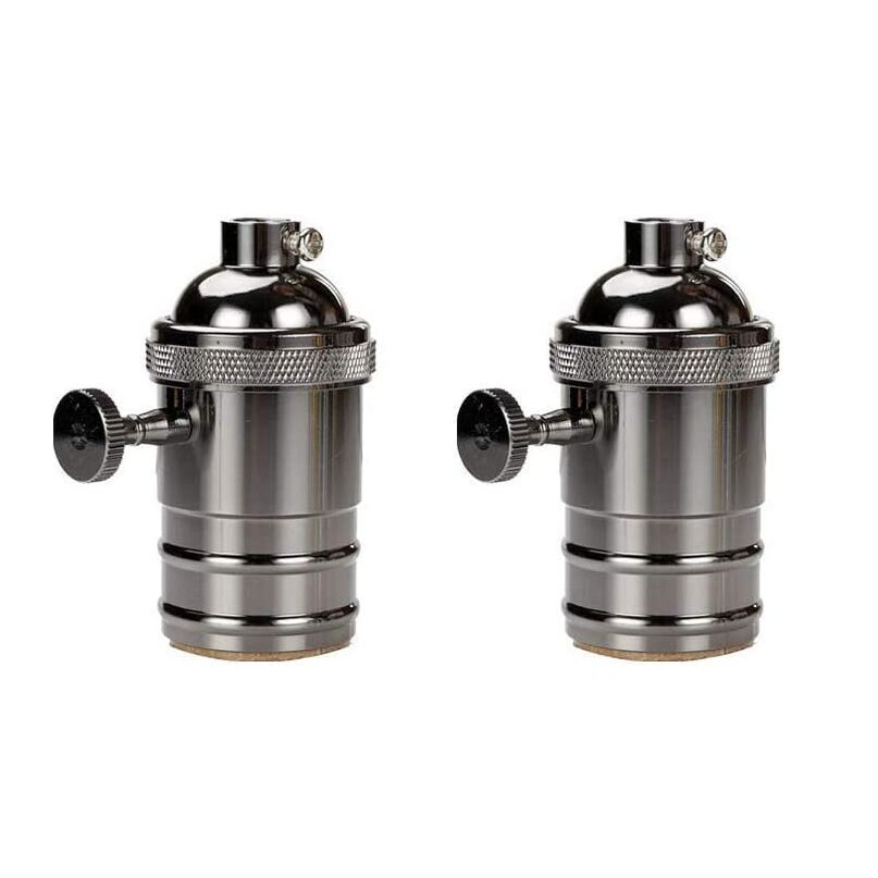 Set 2 socluri E27, Aspect vintage, Negru - eMAG.ro