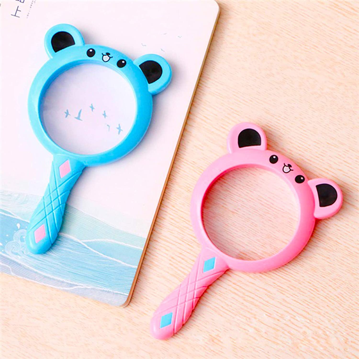 Set 2 lupe pentru copii, Plastic, 60 mm, Roz/Albastru - eMAG.ro
