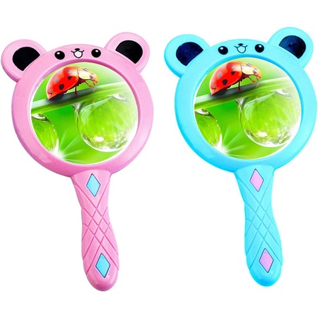 Set 2 lupe pentru copii, Plastic, 60 mm, Roz/Albastru - eMAG.ro