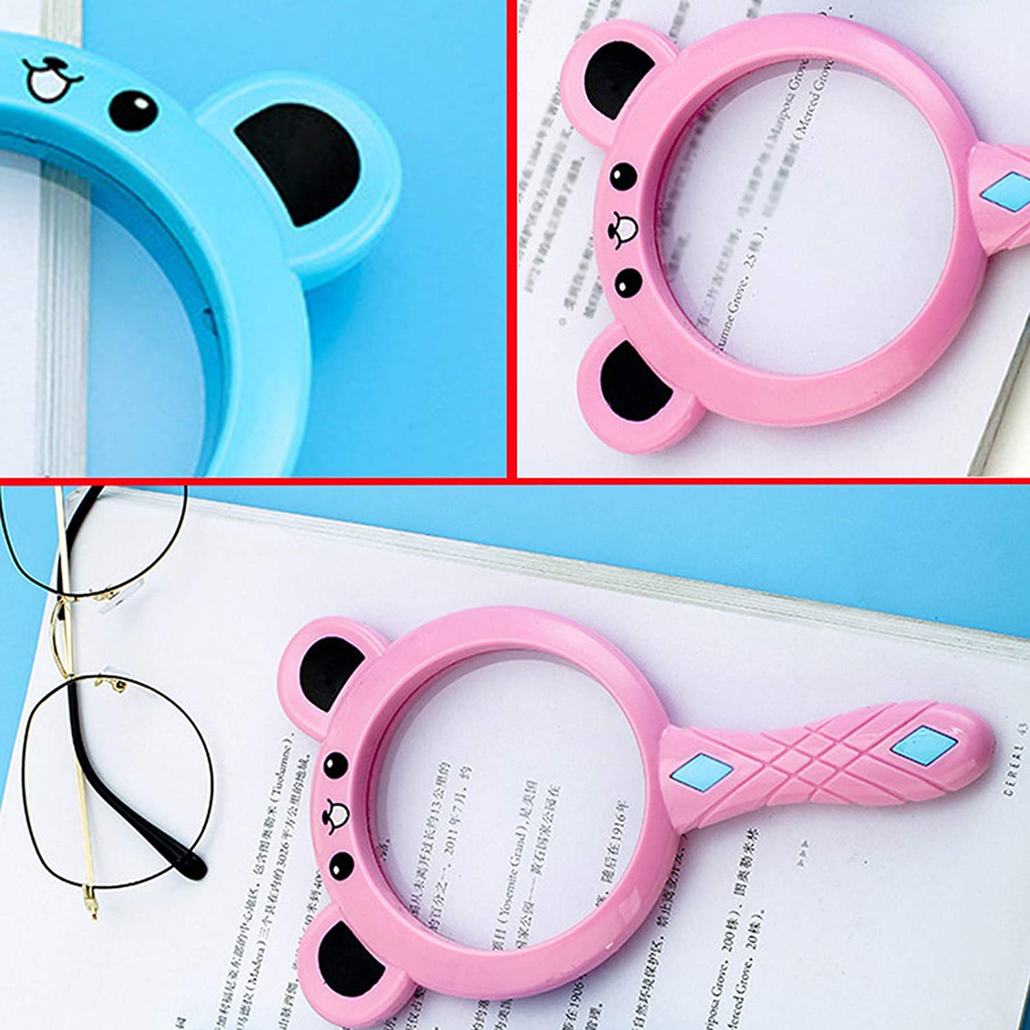 Set 2 lupe pentru copii, Plastic, 60 mm, Roz/Albastru - eMAG.ro