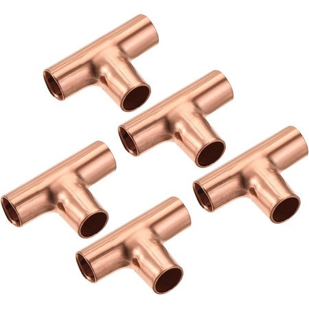Set 5 racorduri cu 3 cai, Cupru, Auriu - eMAG.ro