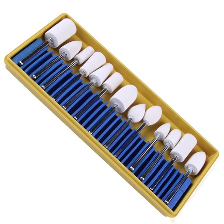 Set 13 capete pentru pila electrica, pasla de lana, 4-10 mm, Albastru ...