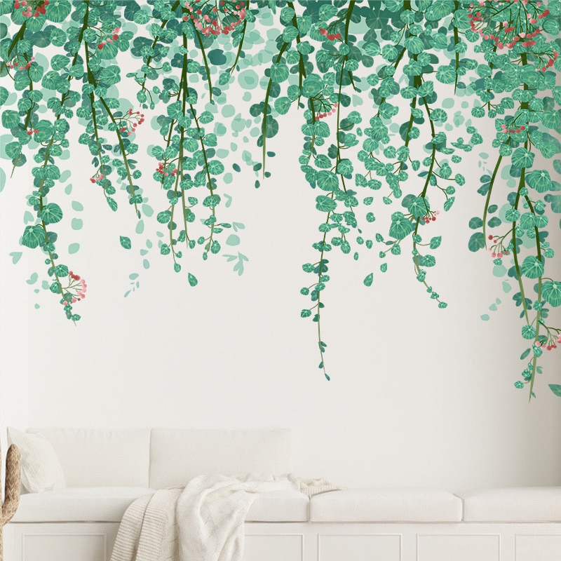 Set 2 stickere pentru perete, Frunze verzi, PVC, 90x30cm - eMAG.ro