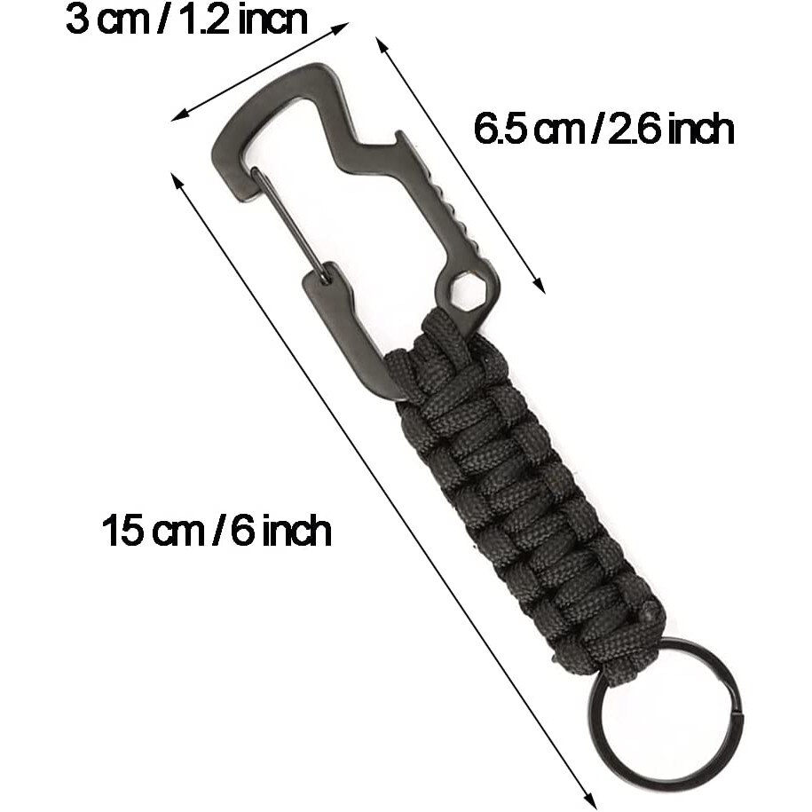Set 3 brelocuri cu carabine, Metal/Nylon, Negru - eMAG.ro