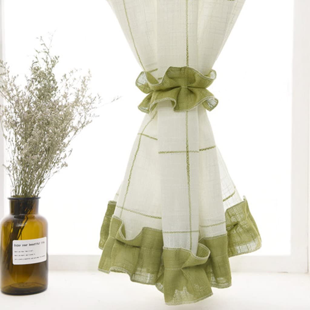 Perdele, In, 90x45cm, Alb/Verde - eMAG.ro