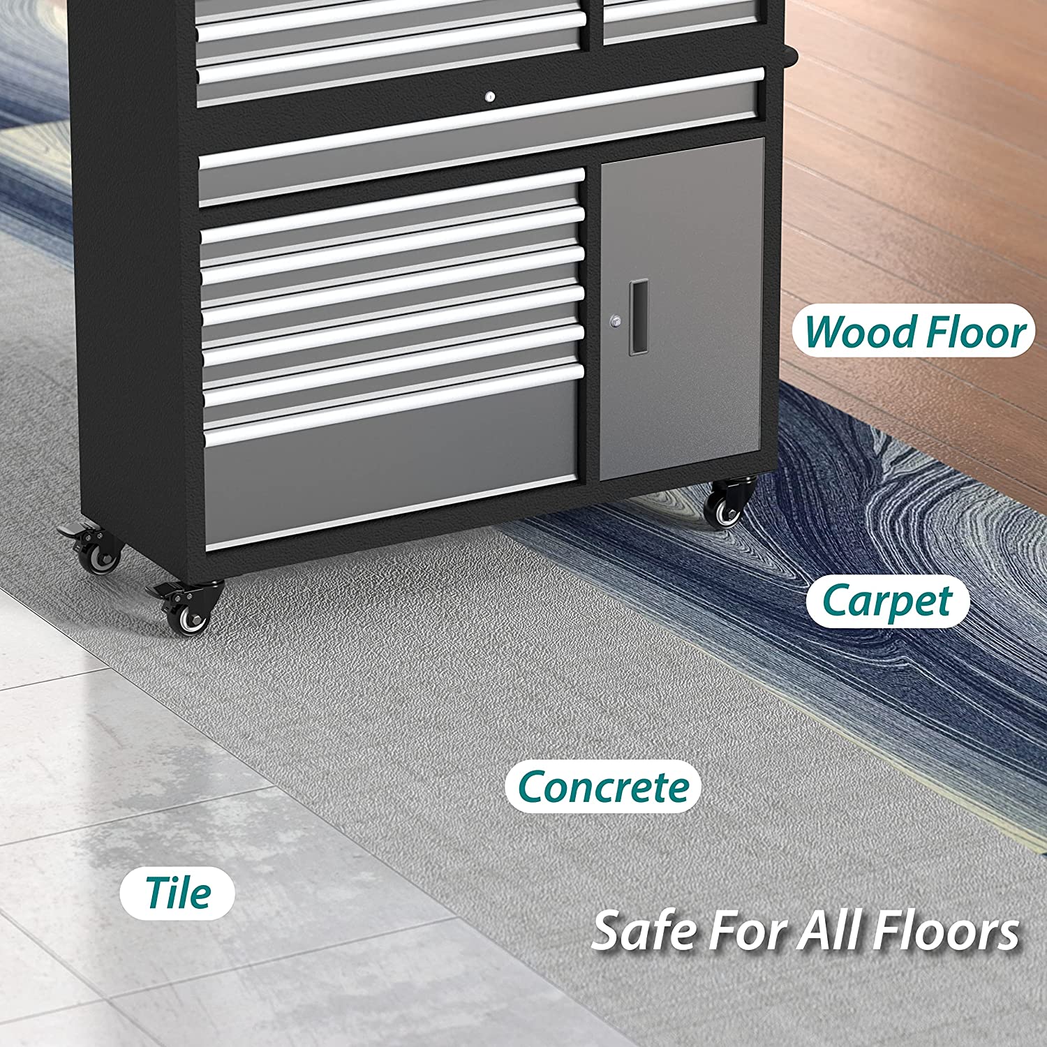 Set 4 roti pivotante mobilier, Otel/PVC, 7.3cm, Negru - eMAG.ro