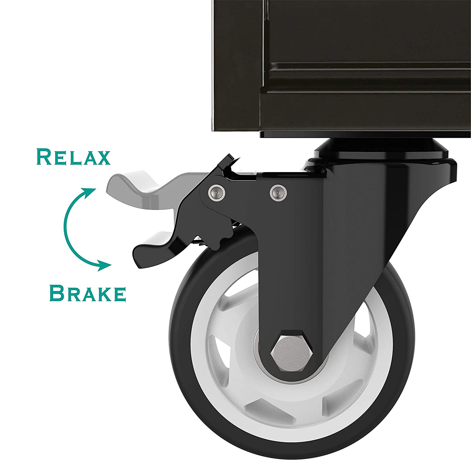 Set 4 roti pivotante mobilier, Otel/PVC, 7.3cm, Negru - eMAG.ro