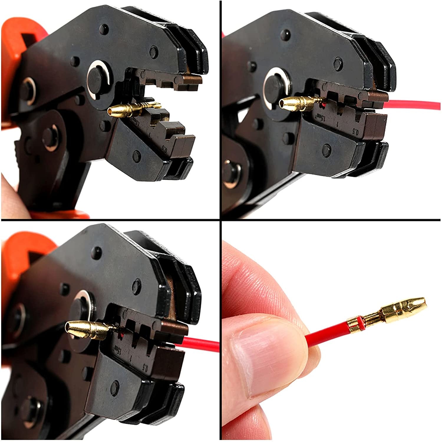 Set 400 conectori cu terminale tip glont, Cupru/Plastic, 4 mm ...