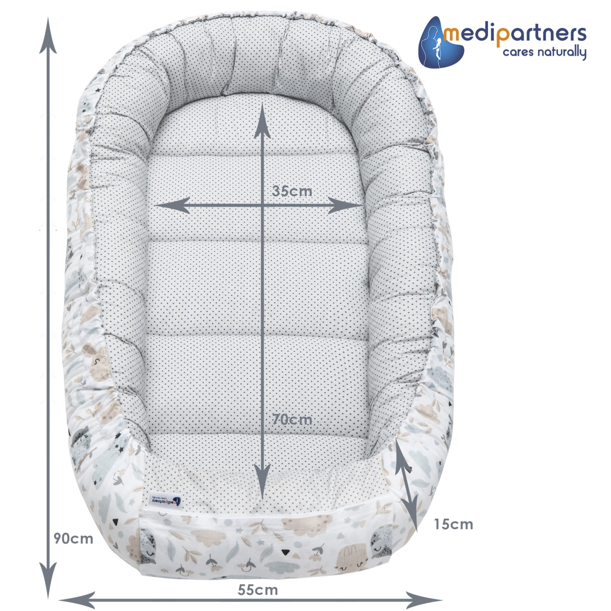 Set de 5 piese Cosulet bebe, Medi Partners, Model Poiana cu animale, cu ...