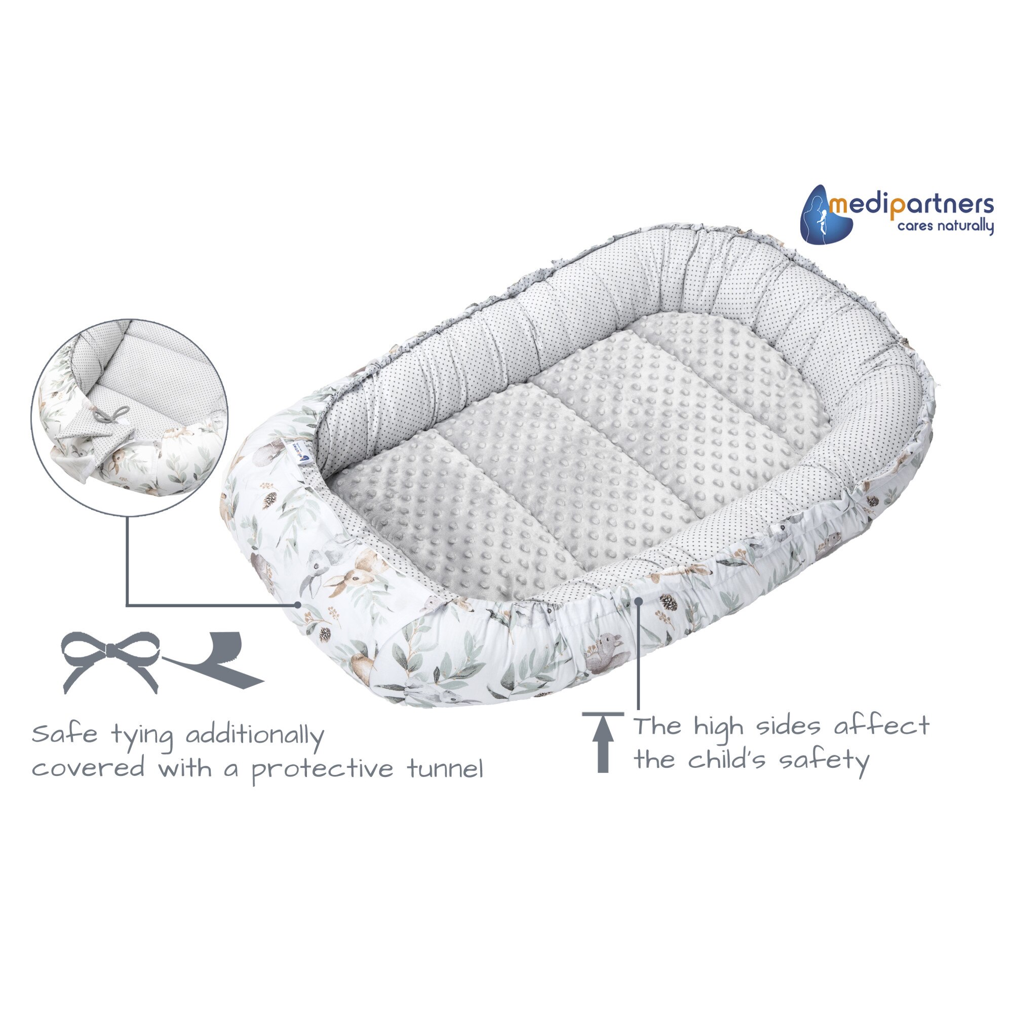 Set de 5 piese Cosulet bebe, Medi Partners, Model Caprioare in frunze ...