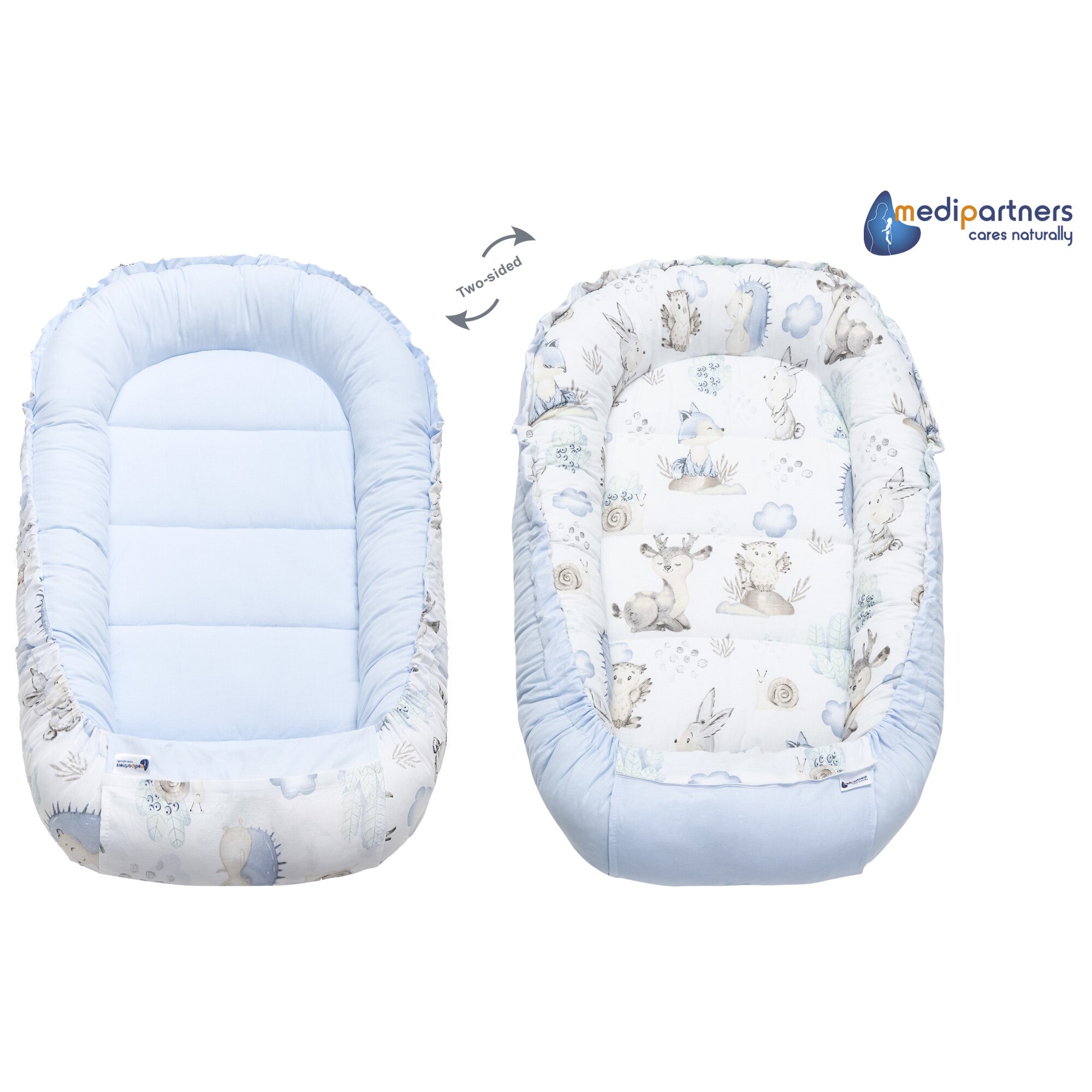 Set de 5 piese Cosulet bebe, Medi Partners, Model de caprioare si arici ...