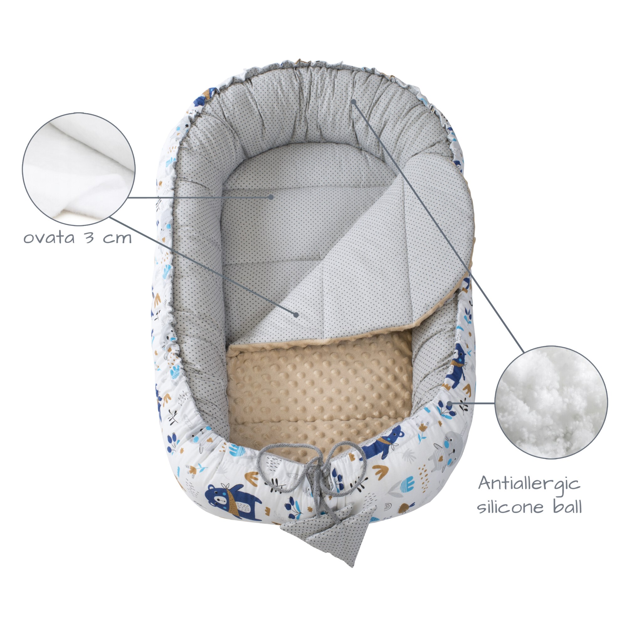 Set de 5 piese Cosulet bebe, Medi Partners, Model de animale boho, cu ...