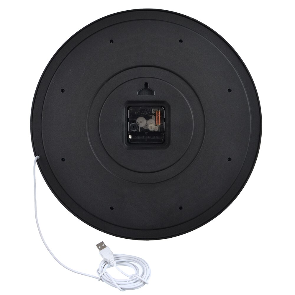 Ceas de perete cu ecran iluminat LED, 35 cm, mecanism silentios, LED ...