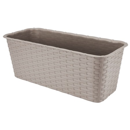 Ghiveci pentru balcon, RATTAN, 40 cm, Caramel - eMAG.ro