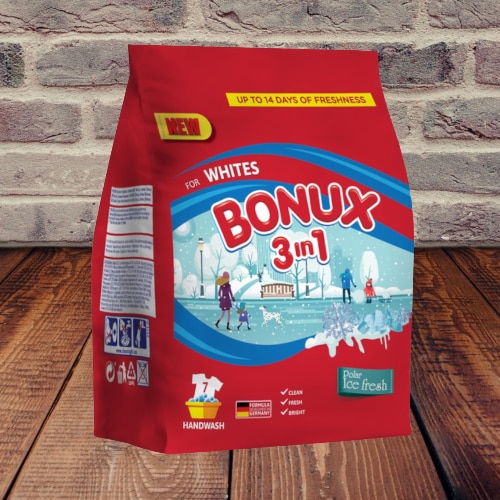 Прах за пране, Bonux, 3In1, White Ice Fresh, 4 кг - eMAG.bg