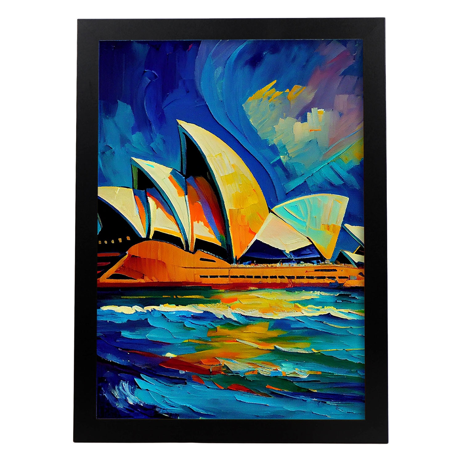 Poster pictura Opera din Sydney, Nacnic, Cu rama neagra, A4, Multicolor ...