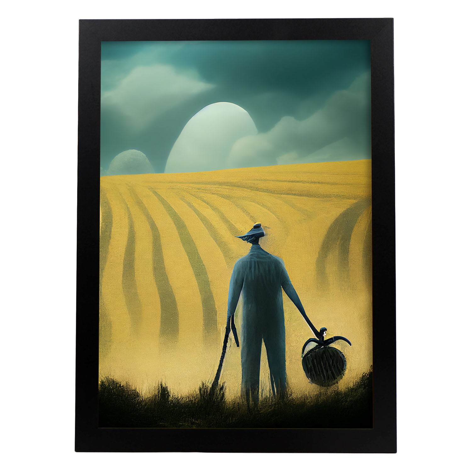 Tablou Bold Farmer by T. Burton, Nacnic, Rama neagra A4 - eMAG.ro