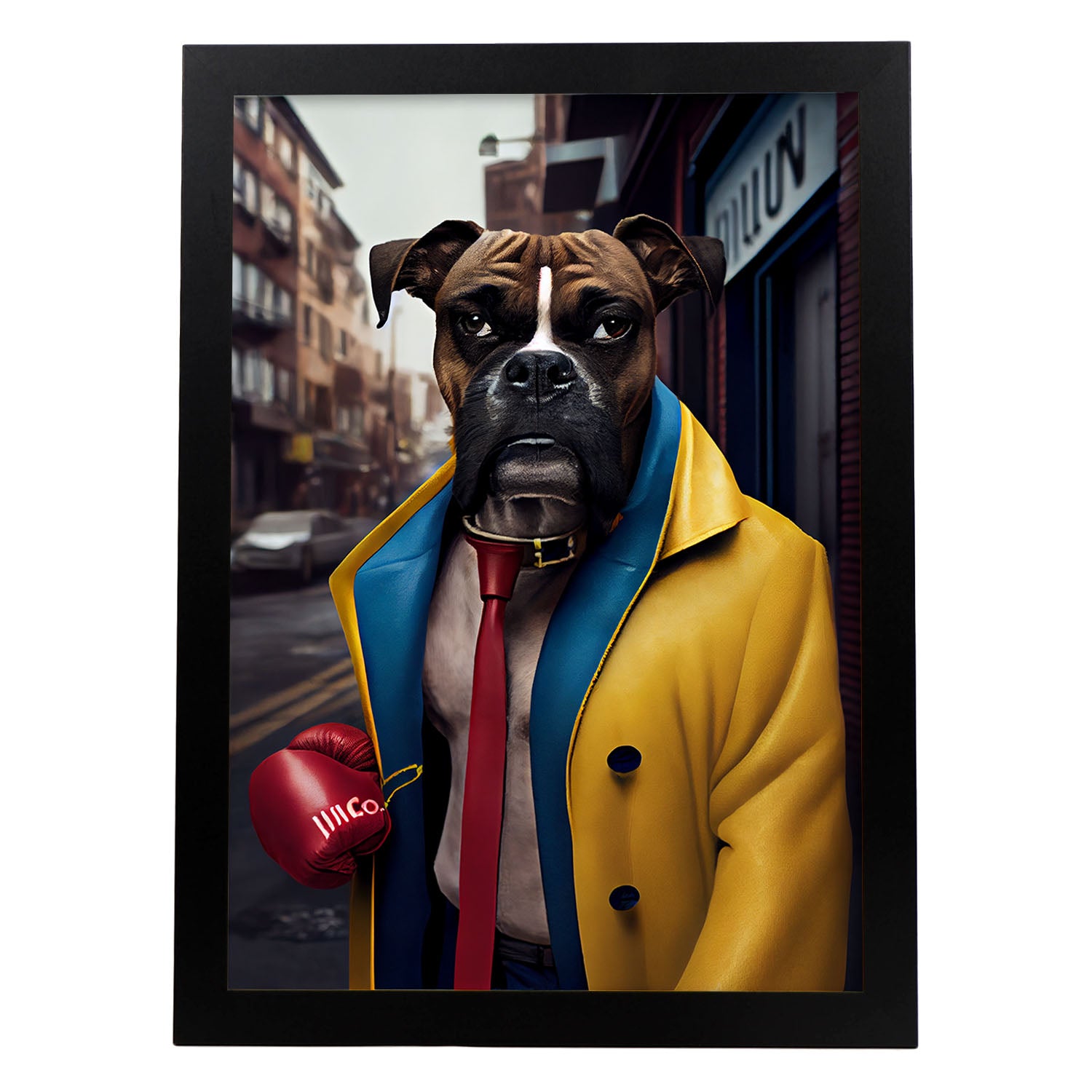 Tablou, Nacnic, Boxer, Rama neagra A4 - eMAG.ro