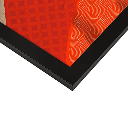 Set de 4 tablouri, Nacnic, Japoneze, Rama neagra, 18019-4-A3-CM-NEGRU ...