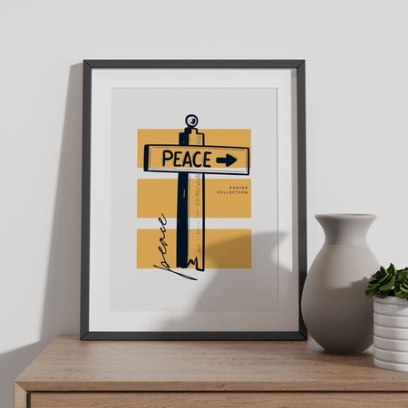 Poster, Nacnic, Abstract Pop Art, Cu rama neagra, A3 17858-1-A3-CM-ALB ...