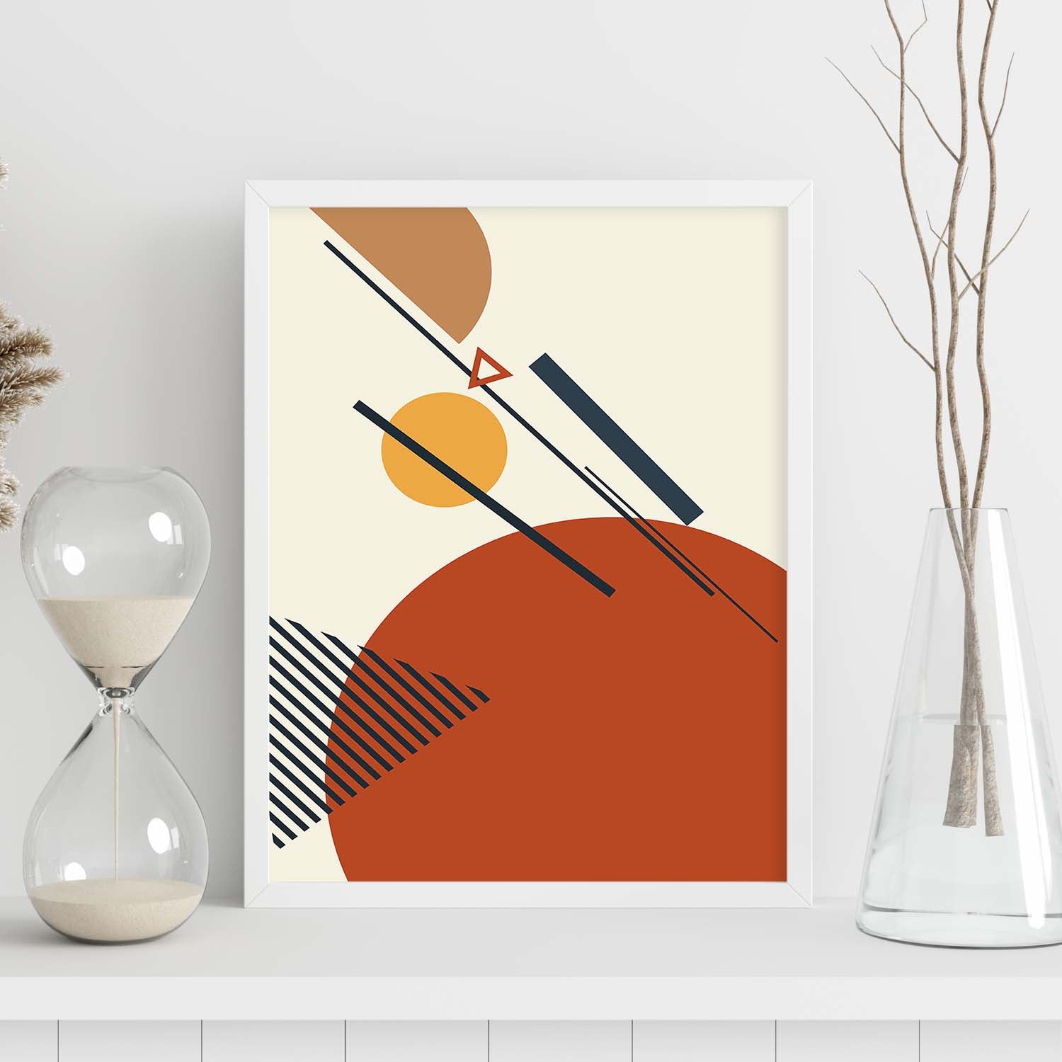 Poster cu design constructivism abstract. Nacnic, Constructivism 3, Alb ...