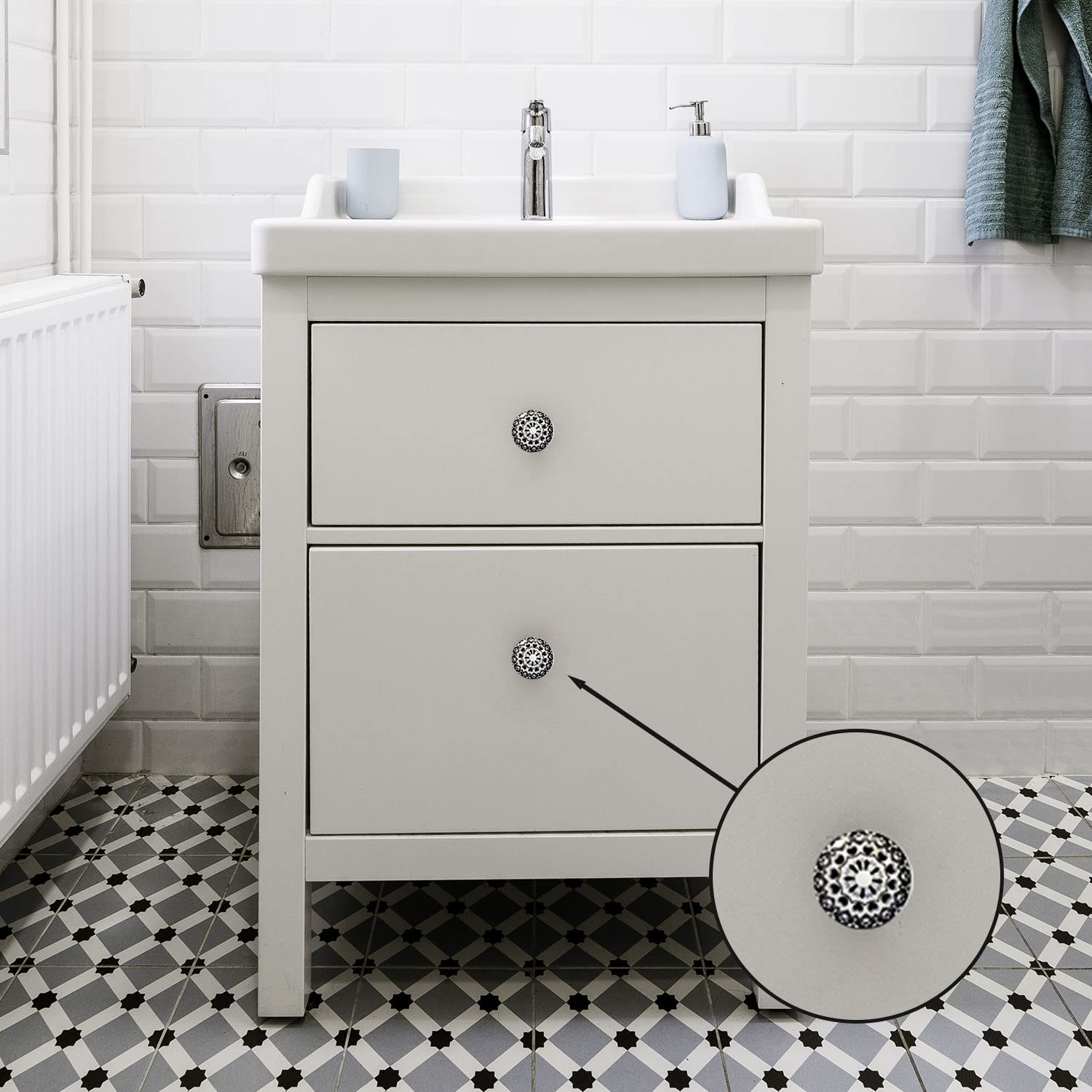 Set 20 butoni vintage pentru mobila, Nacnic, Ceramica, Albastru - eMAG.ro