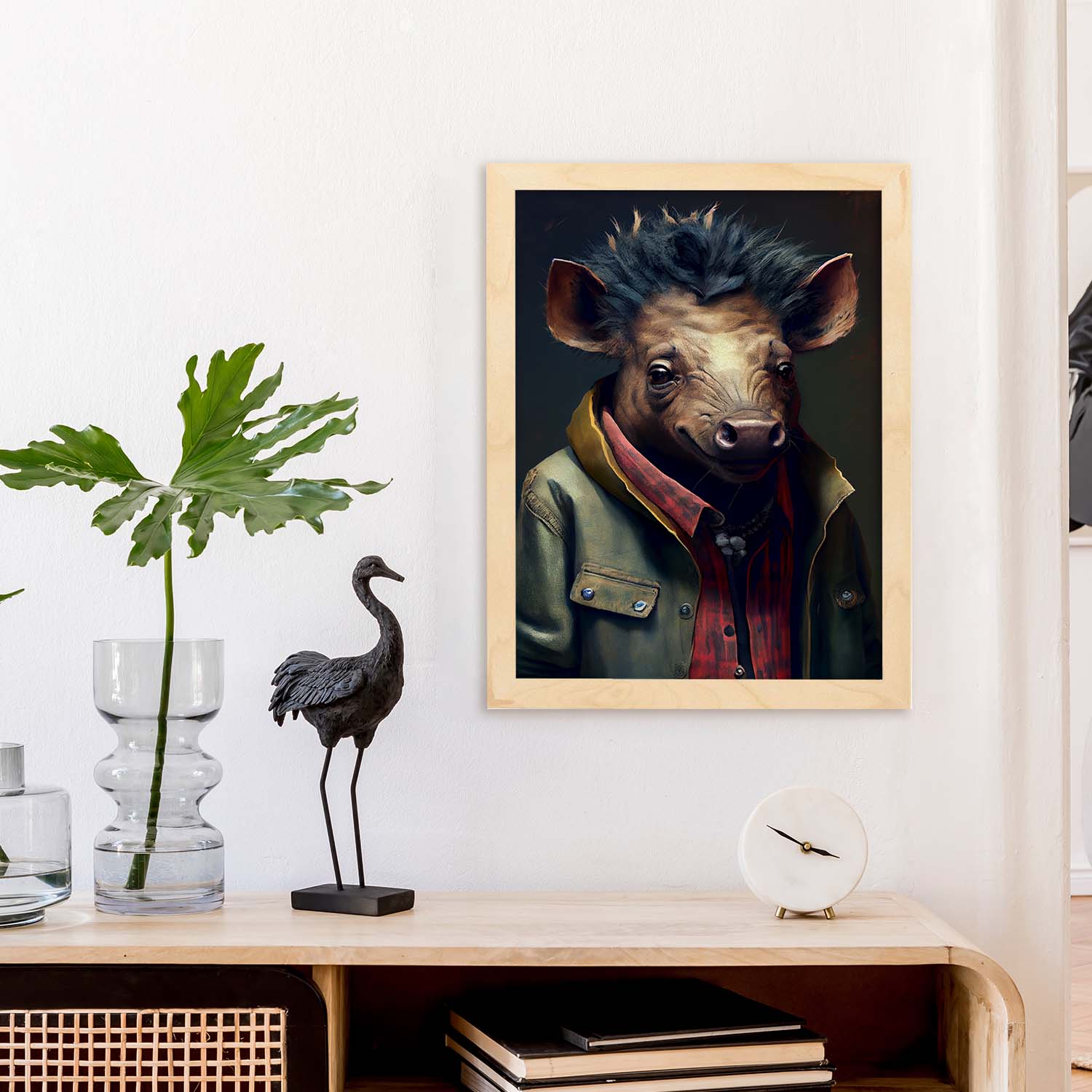 Tablou, Nacnic, Wild Boar, Rama Neagra, A4, 101138-1-A4-CM-NEGRU - eMAG.ro