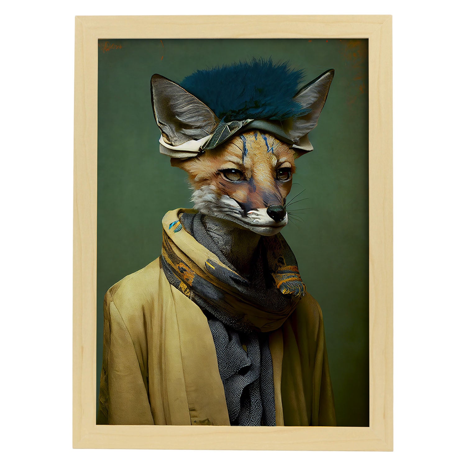 Tablo, Nacnic, Zorro, Rama din lemn, A4, 101167-1-A4-CM-LW - eMAG.ro