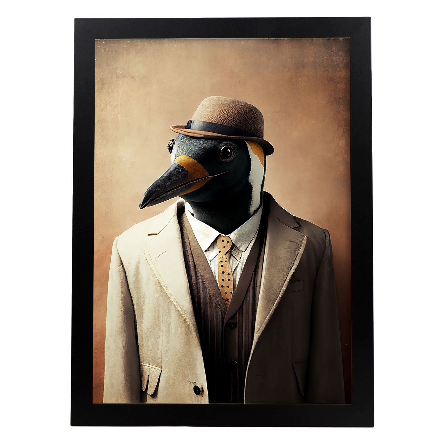 Tablou, Nacnic, Pinguinul in albastru, Rama A3, neagra, 101237-1-A3-CM ...