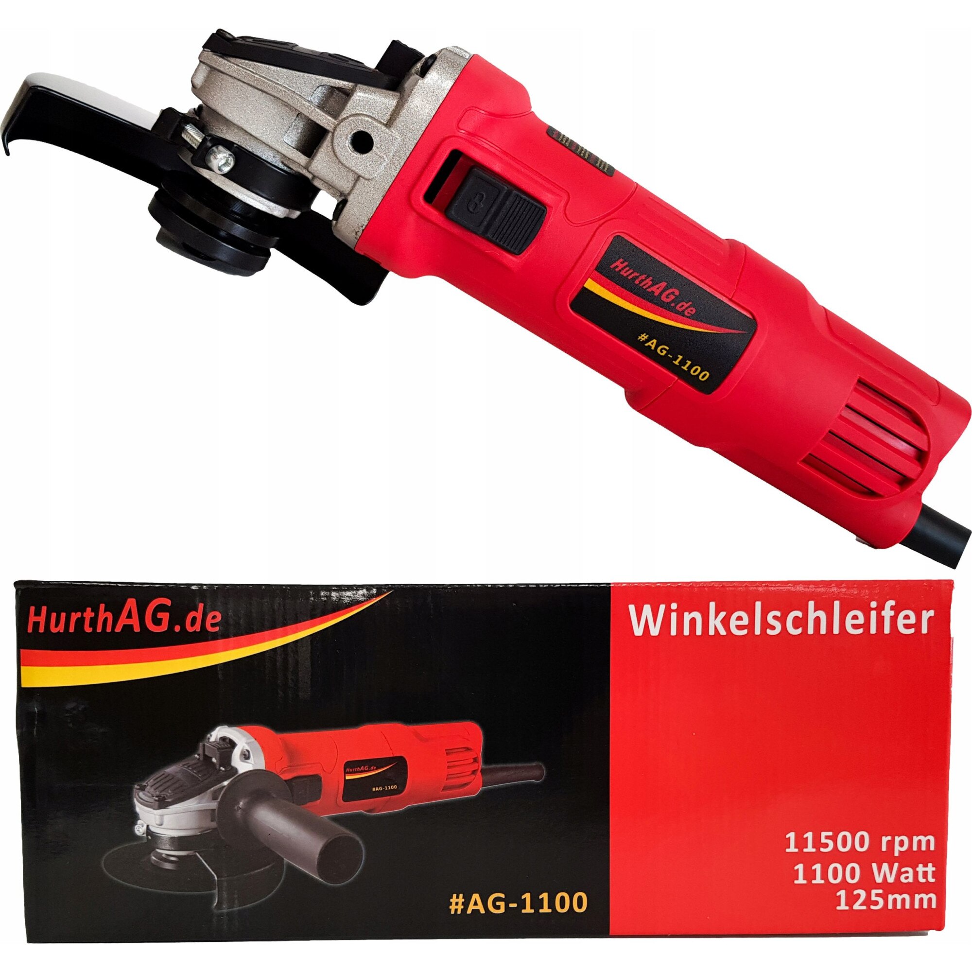 Polizor unghiular, HurthAG, 11500rpm, Rosu/Negru - eMAG.ro