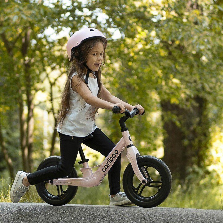 Bicicleta copii fara pedale, Cariboo, 12", Negru/Roz, 2+ - eMAG.ro