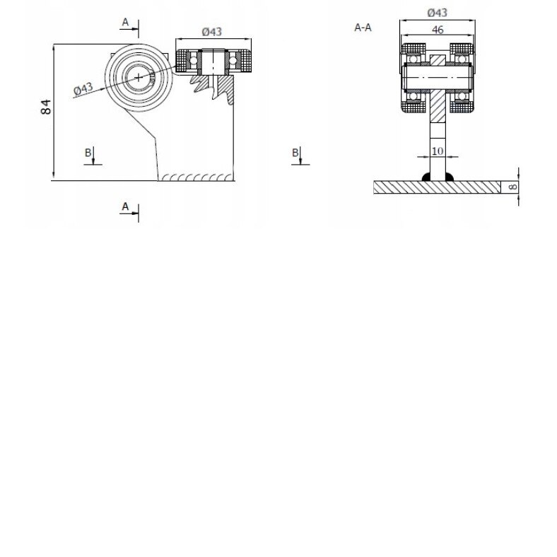 Set 2 buc x 3 roti porti culisante, Kotarbau, Otel, 43 mm, Multicolor ...